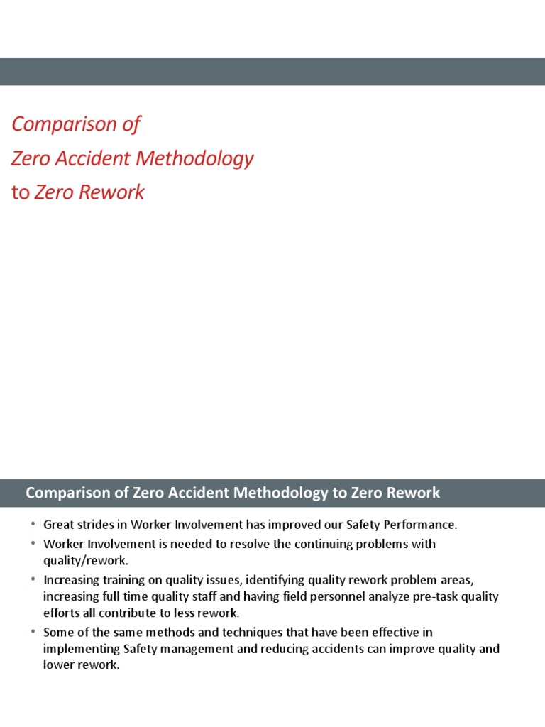 Zero Accident Vs Zero Rework | PDF | Career & Growth