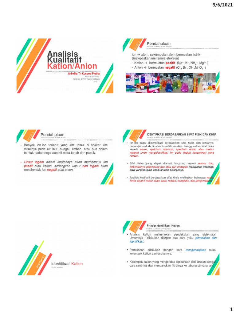 Identifikasi Anion Kation | PDF