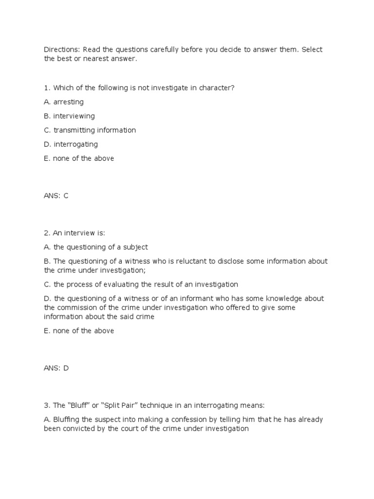 Police Information Part 8 | PDF | Interrogation | Crimes