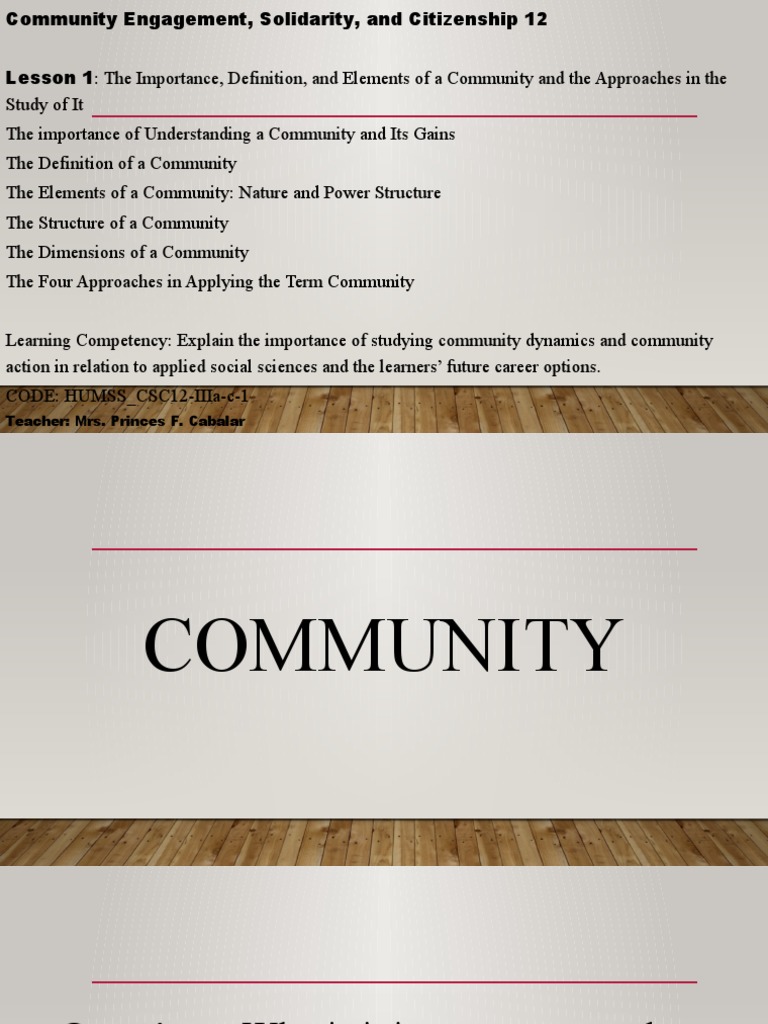 Community Engagement Solidarity and Citizenship 12 Lesson 1 | PDF ...