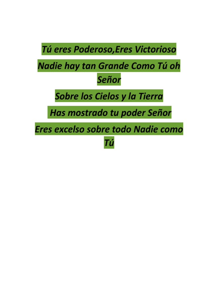 Tu Eres Poderoso | PDF