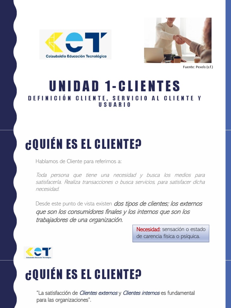 Definición Cliente, Servicio Al Cliente y Usuario | PDF | Cliente ...