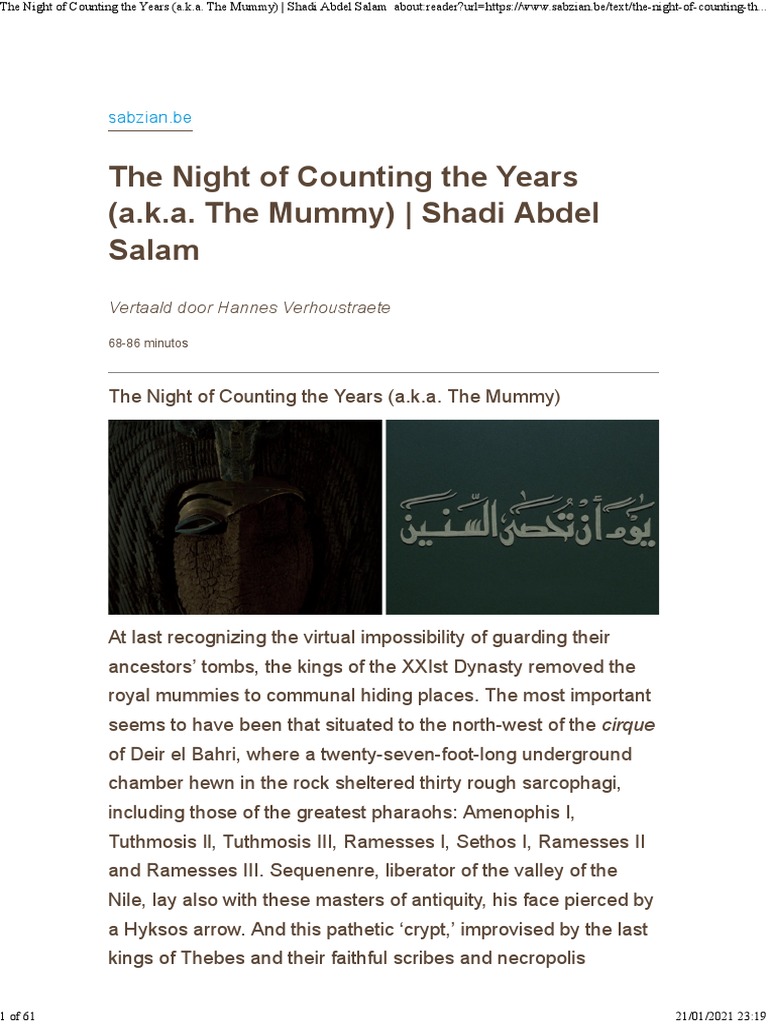 The Night of Counting Years | PDF | Thebes