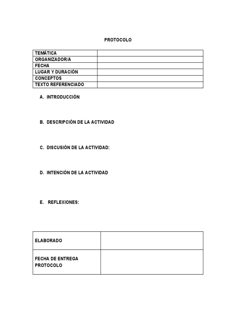 Formato Protocolo Clase | PDF