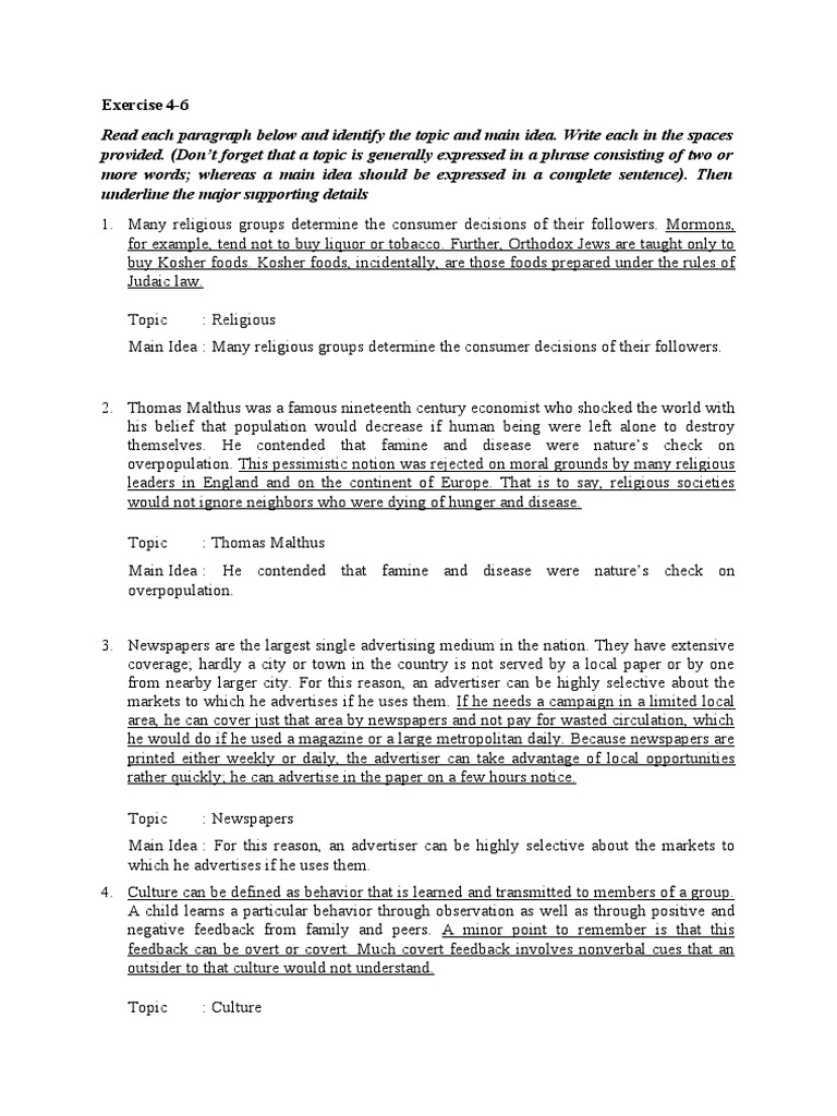 Identifying Topics, Main Ideas, and Supporting Details in Multiple ...