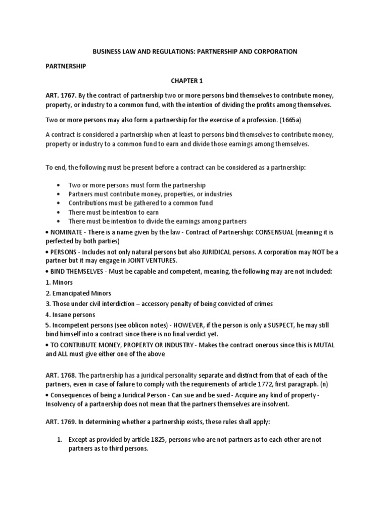 Business Law: Partnerships Overview | PDF | Partnership | Property