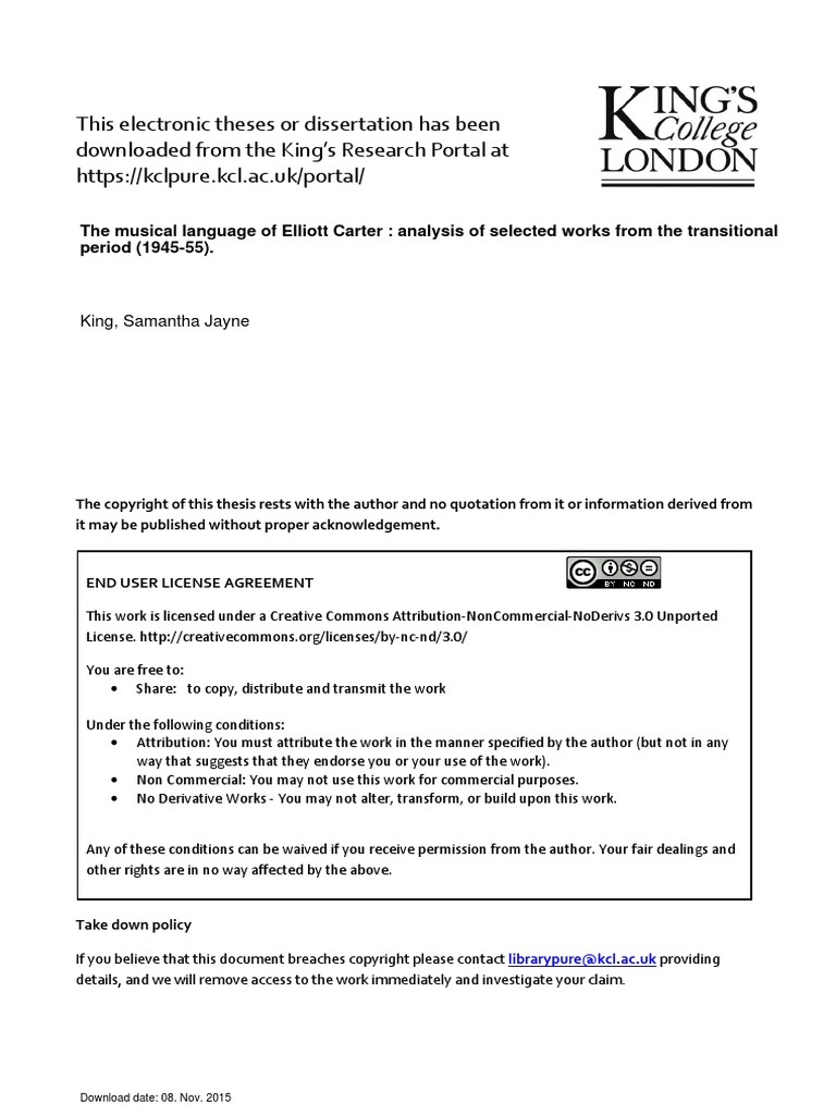 The Musical Language of Elliott Carter | PDF | Thesis | Chamber Music