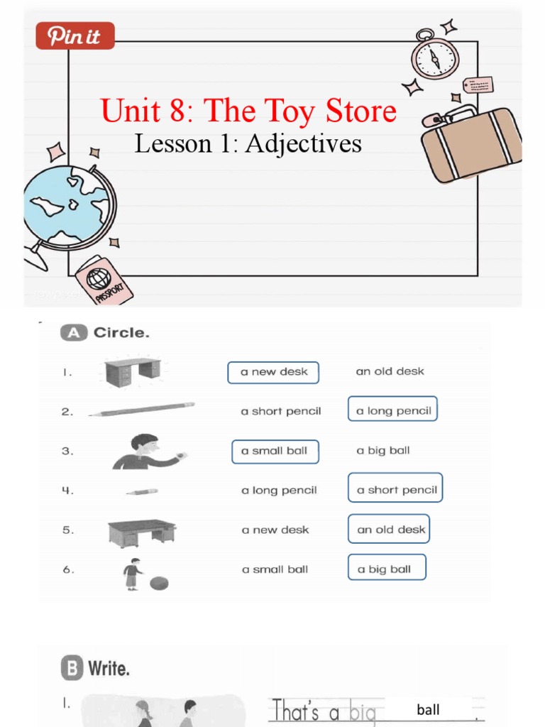 Unit 8: The Toy Store: Lesson 1: Adjectives | PDF