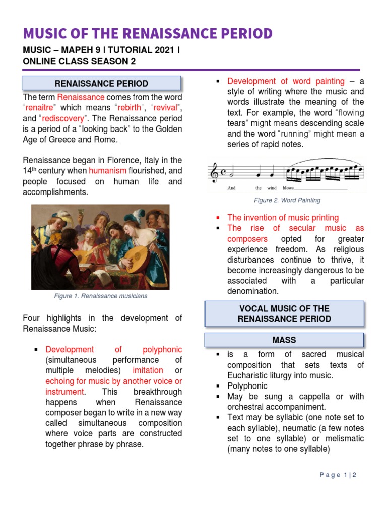 Renaissance Music: Key Concepts and Composers | PDF | Art