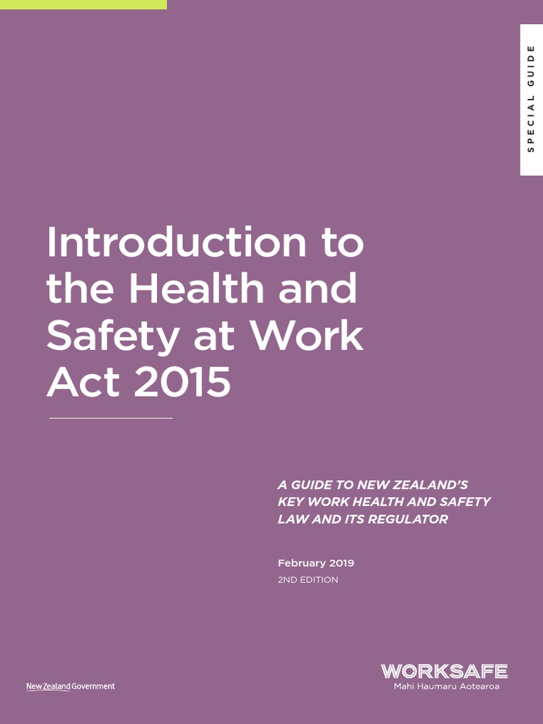 824WKS 15 HSWA Intro To The Health and Safety at Work Act 2015 Special ...