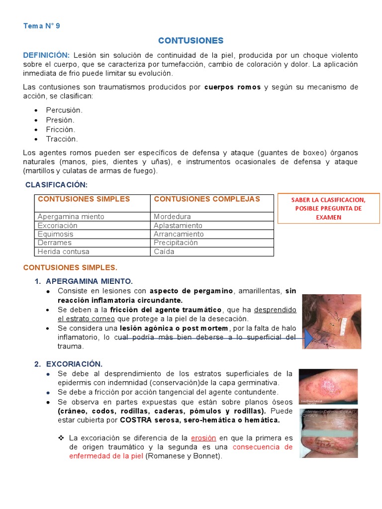Clasificación y tipos de contusiones | PDF | Lesión | Hueso