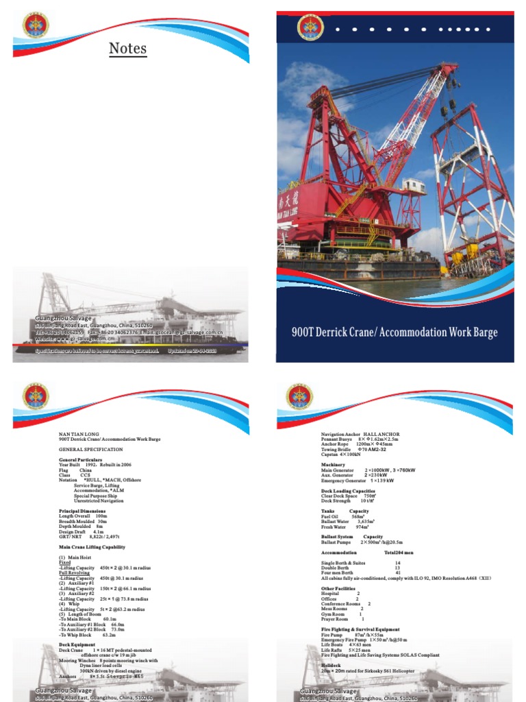 Specification of Nan Tian Long | PDF | Crane (Machine) | Hull (Watercraft)