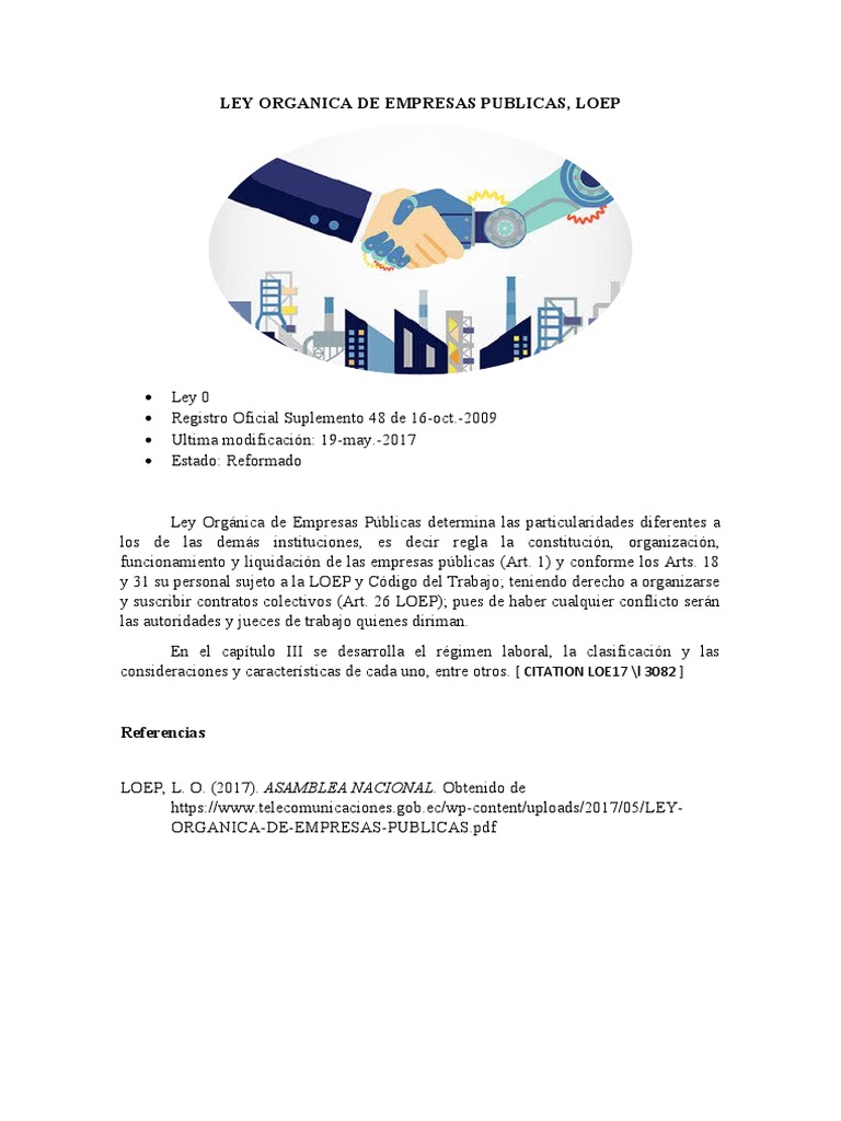 Ley Organica de Empresas Publicas | PDF