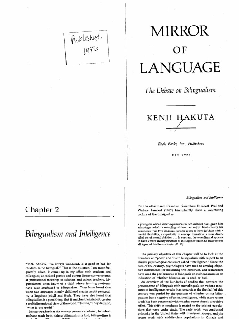 (1986) - Mirror of Language The Debate On Bilingualism | PDF ...