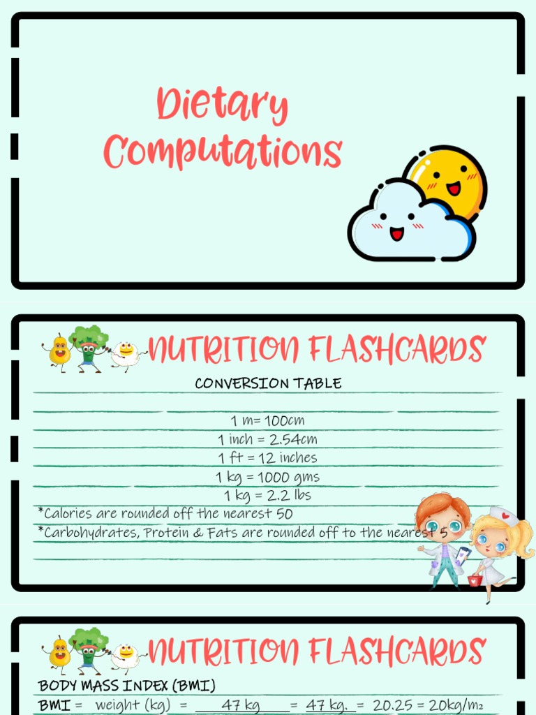Nutrition Computation and DBW Methods | PDF | Body Mass Index | Calorie