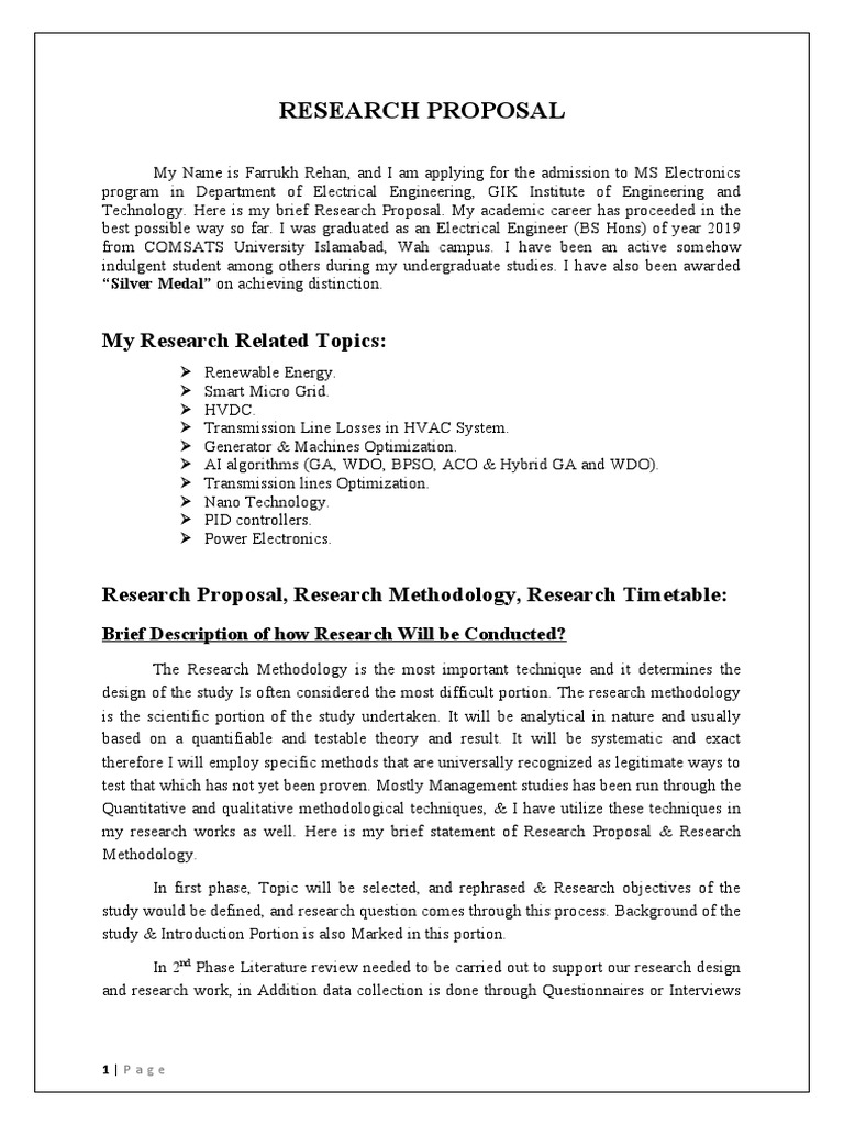 Research Proposal: My Research Related Topics | PDF | Data | Thesis