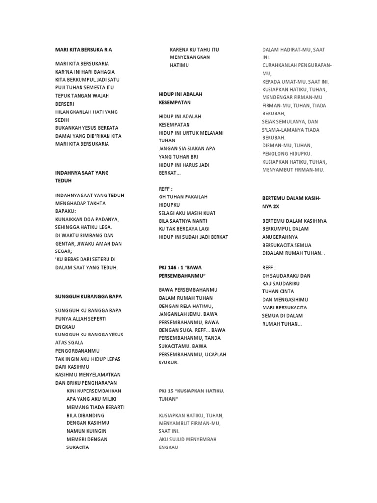 Mari Kita Bersuka Ria | PDF