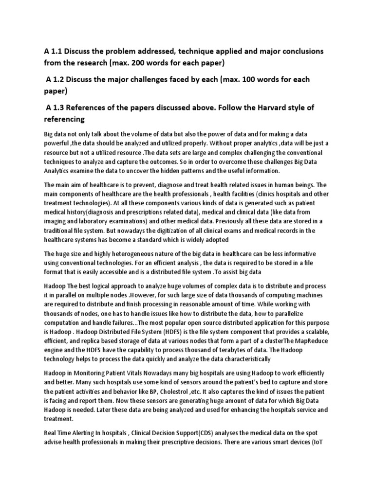 Bsa Assignment | PDF | Apache Hadoop | Big Data