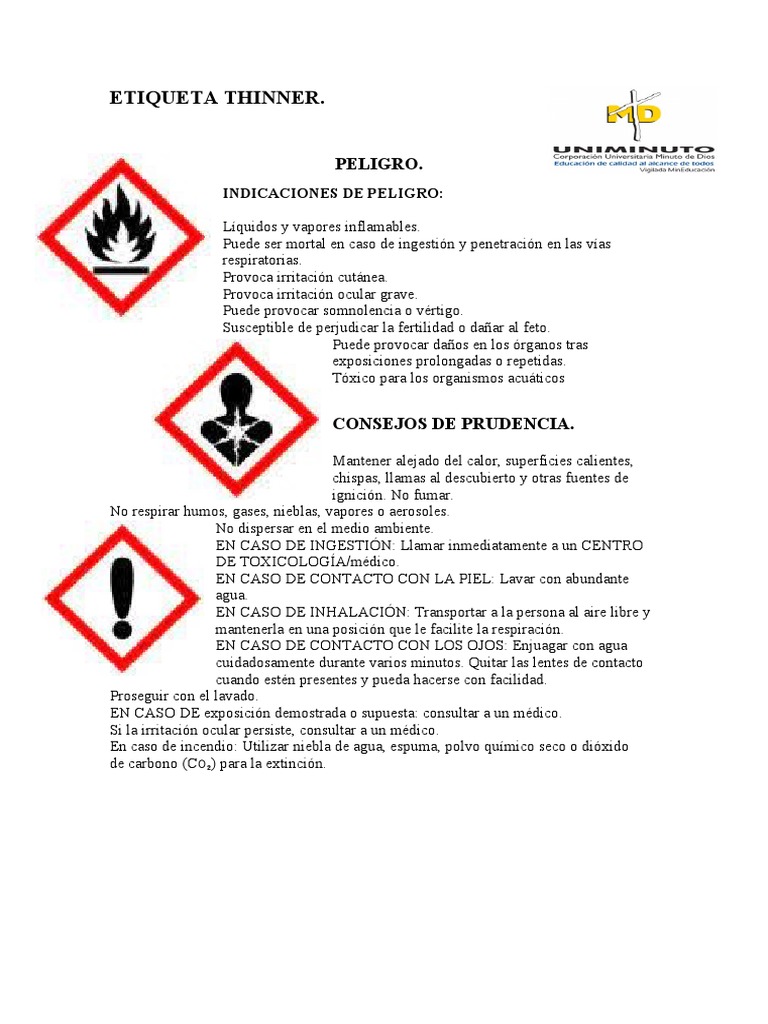 Etiqueta Thinner 123 | PDF