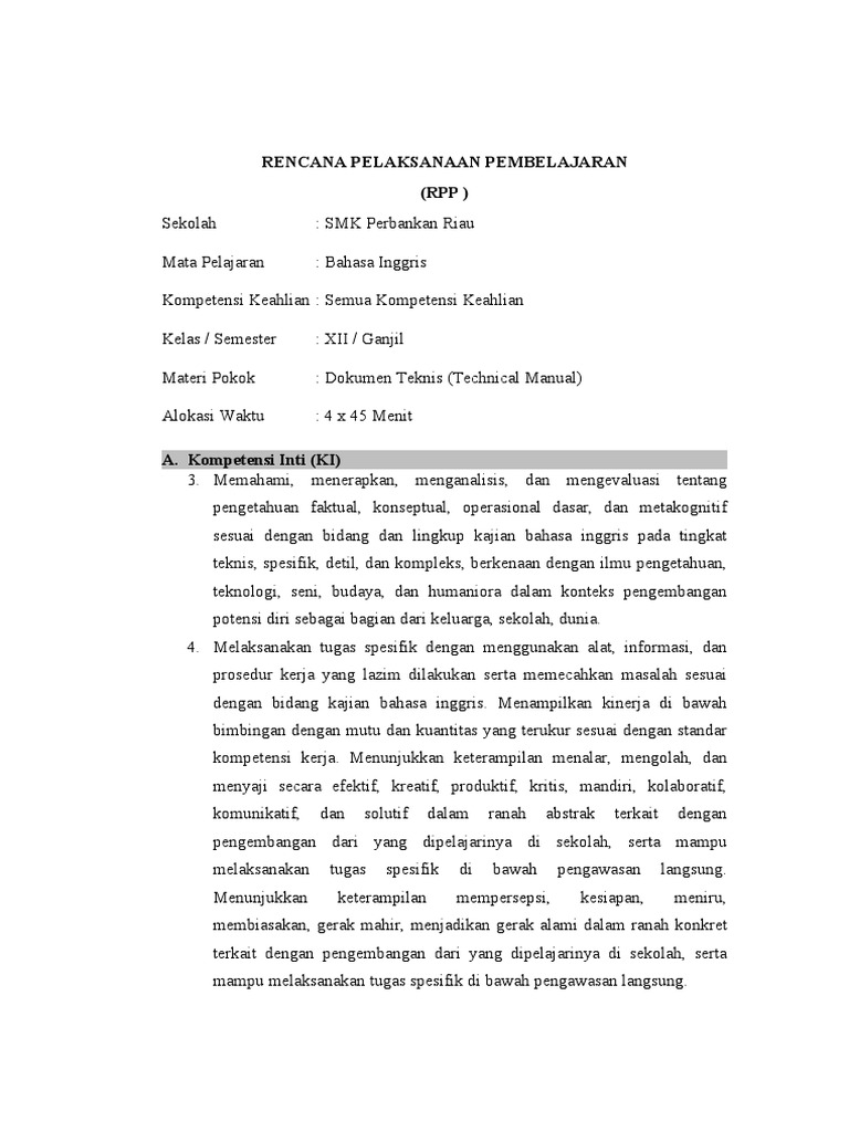 Contoh RPP Kelas Xi Dan Xii | PDF | Karier & Perkembangan | Seni