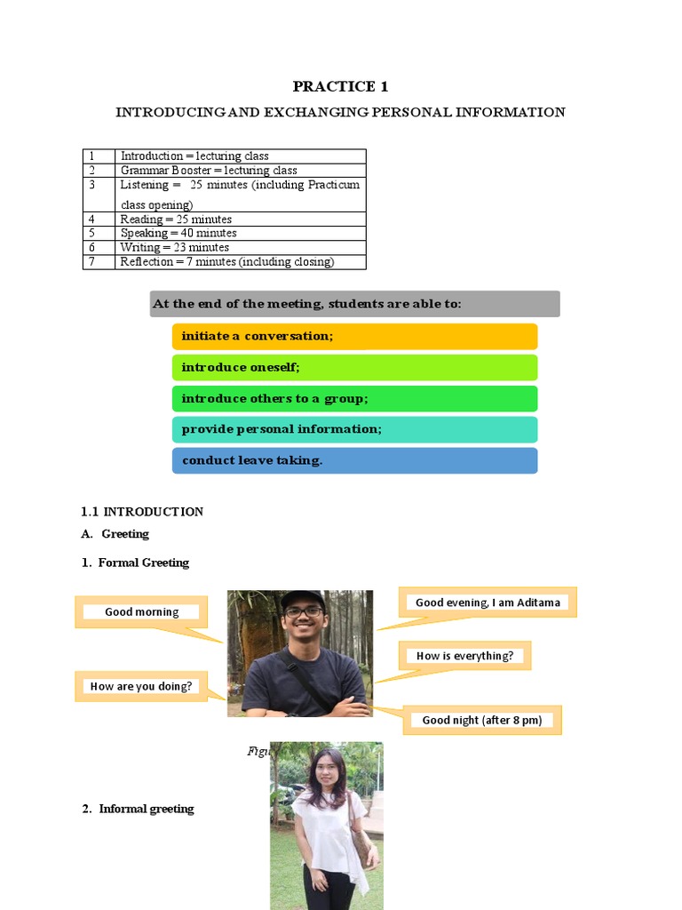Introducing and Exchanging Personal Information: Practice 1 | PDF ...