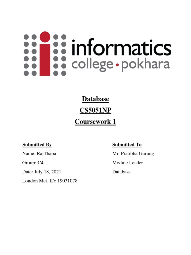 A19 CC5051NP CW1 | PDF | Relational Database | Data Model