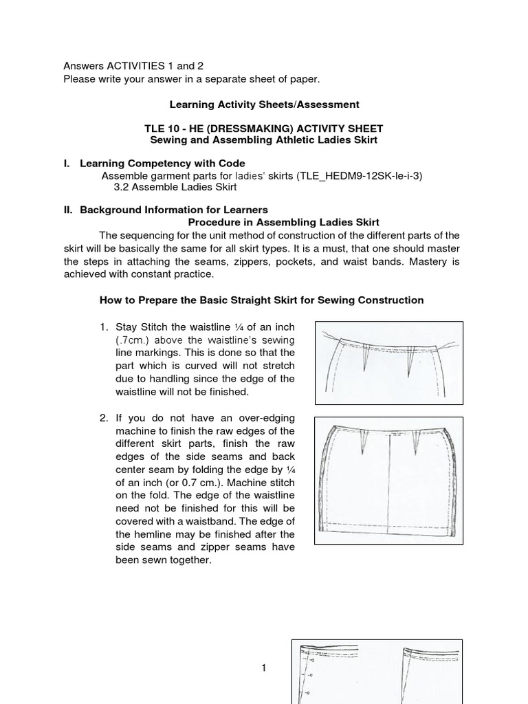 ASSESSMENT | PDF | Seam (Sewing) | Sewing