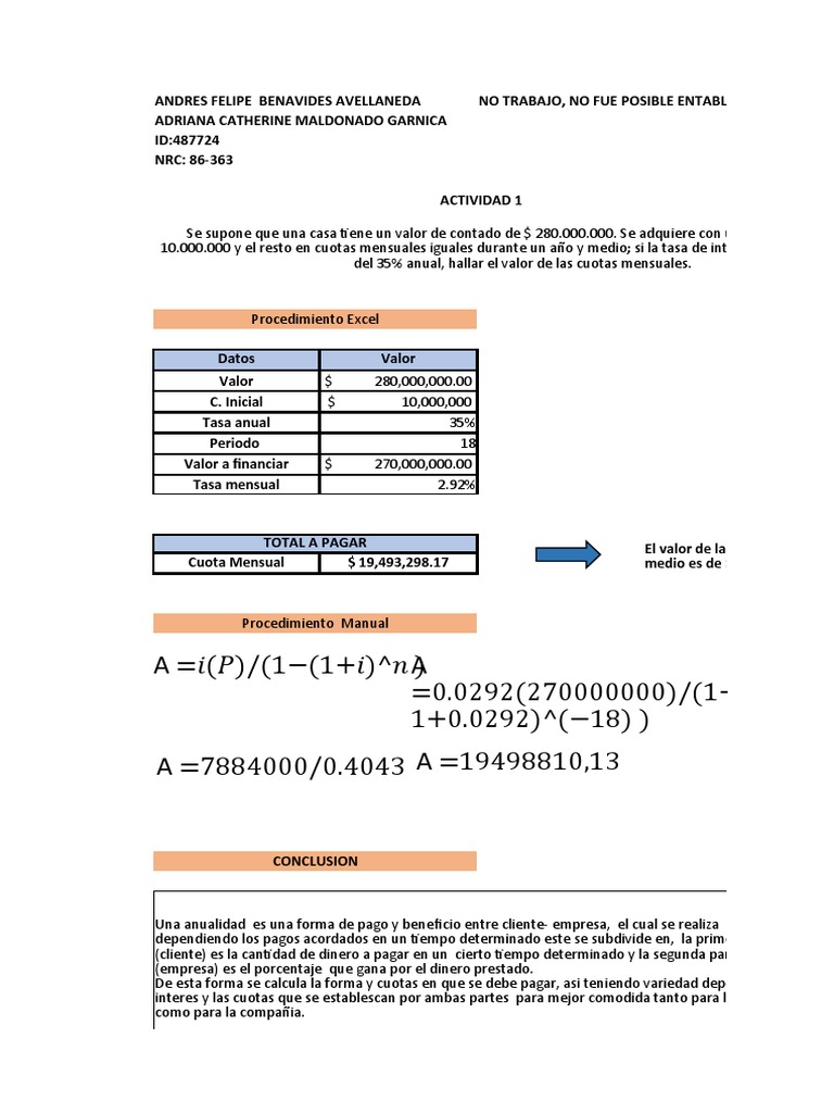Actividad 1 (Servicios Financieros) | PDF | Interés | Economias