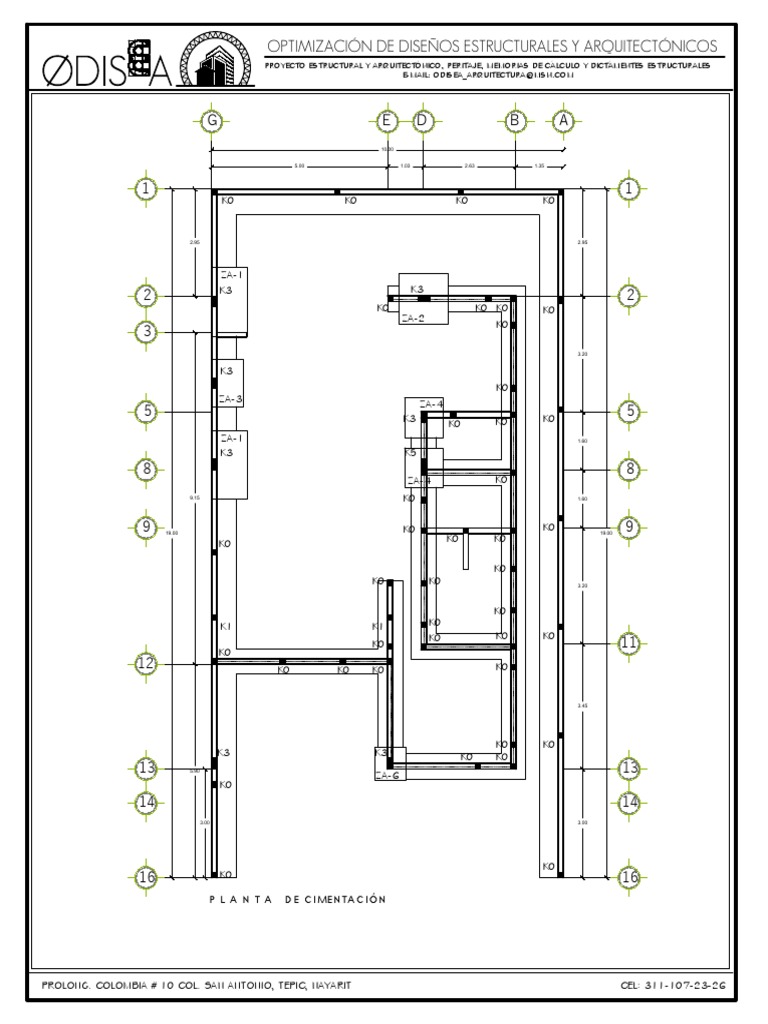 Planta De Cimentación Detallada Pdf
