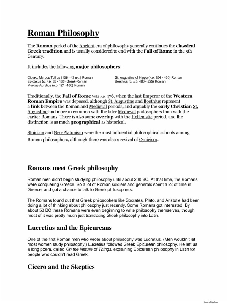 Roman Philosophy | PDF