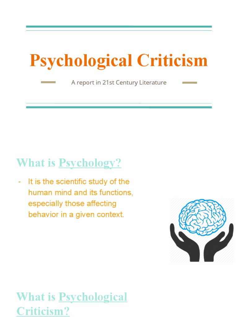 Psychological Criticism: A Report in 21st Century Literature | PDF ...