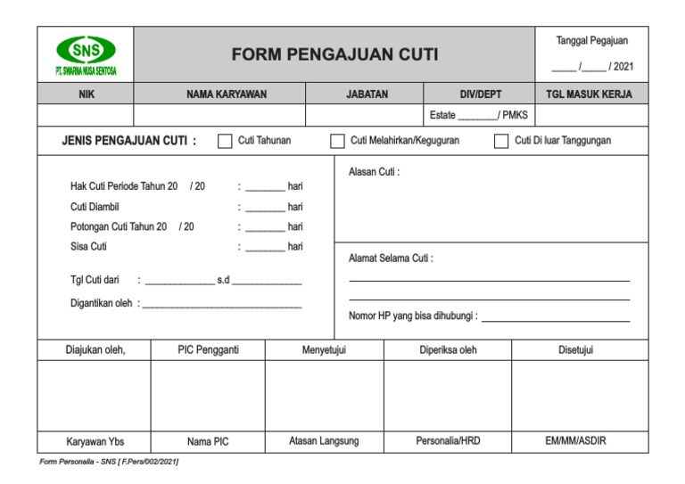 Form Cuti | PDF