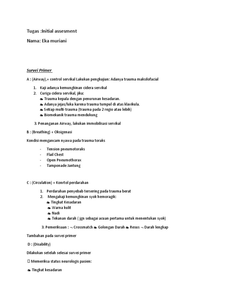 Initial Assessment | PDF