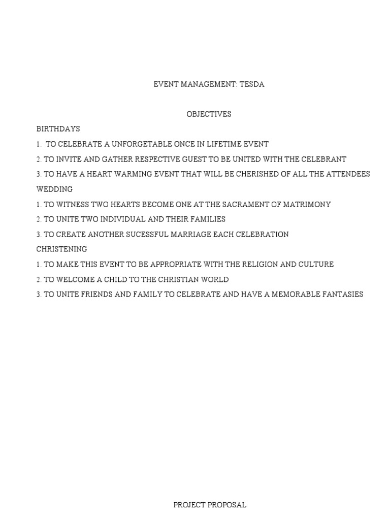 Event Proposal, Tesda | PDF | Salad | Tomato Sauce