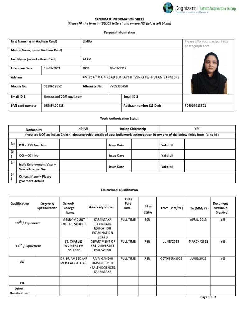 Candidate Information Sheet - Final - Oct 2017 | PDF | Government ...