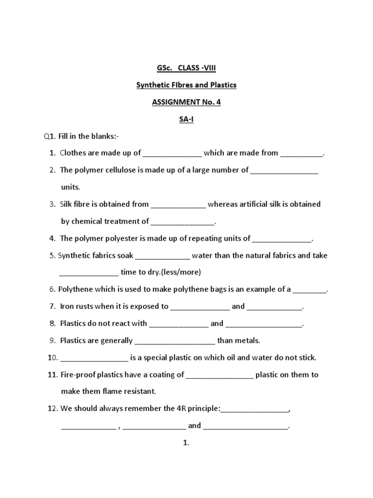 CBSE Class 8 Science Worksheet | PDF