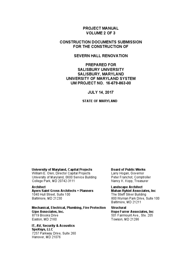 Project Manual | PDF | Specification (Technical Standard) | Electrical ...