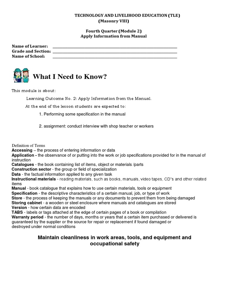 Applying Information from Manuals: A Guide to Understanding Different ...