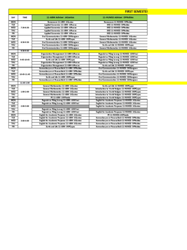 SHS Class Program S.Y. 2021 2022 | PDF | Academic Term | Schools