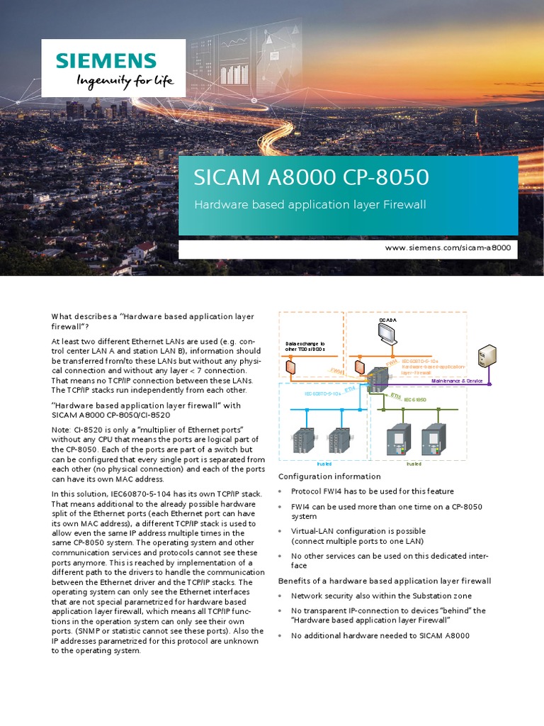 SICAM A8000 CP-8050: Hardware Based Application Layer Firewall ... SICAM A8000 CP-8050: Hardware Based Application Layer Firewall ...