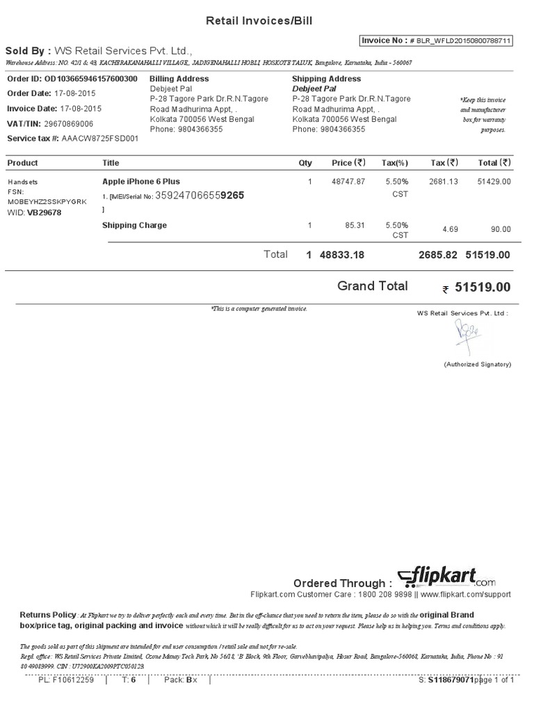 Phone Bill | PDF | Apple Inc. | Economies