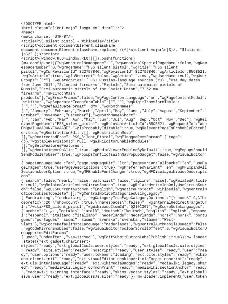 PSS Silent Pistol - HTML | PDF | Firearms | Firearm Components