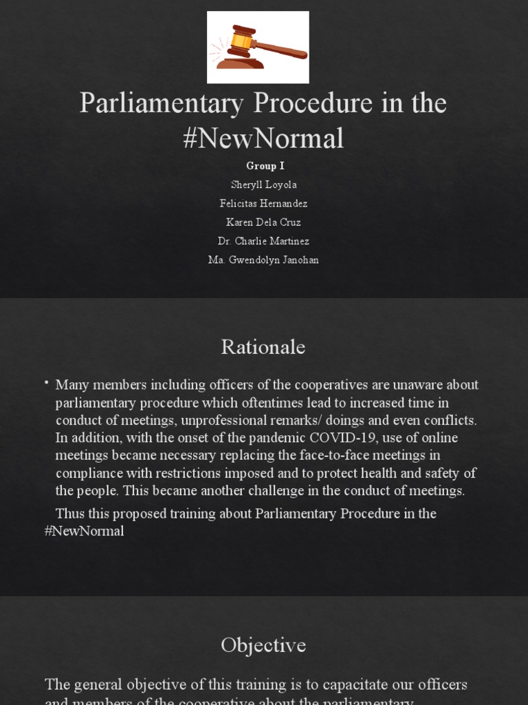 Parliamentary Procedure in The #Newnormal | PDF