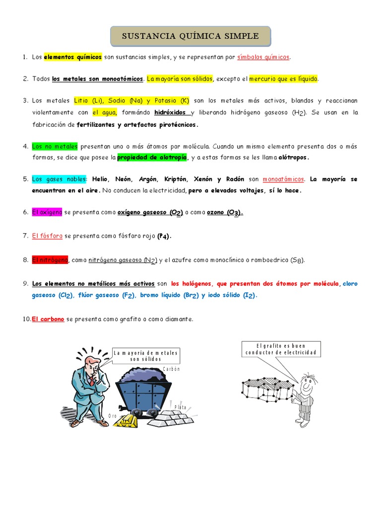 Sustancia Química Simple | PDF | Elementos químicos | Rieles