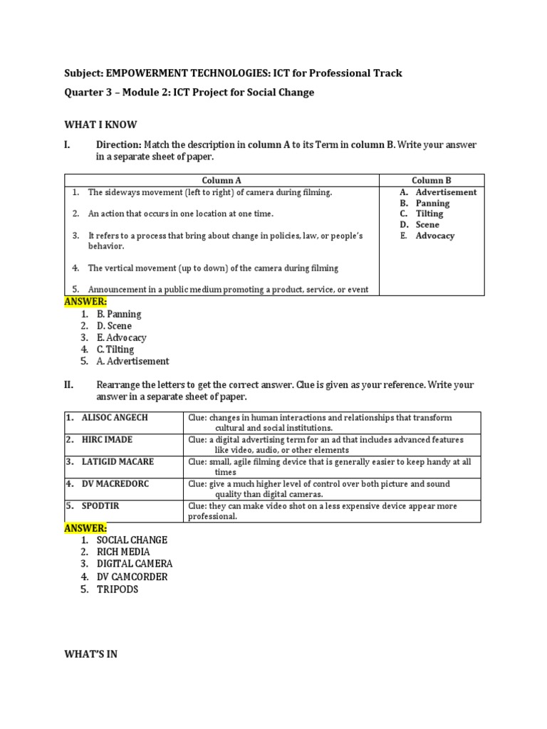 Etech Q3 M2 | PDF | Educational Technology | Camera