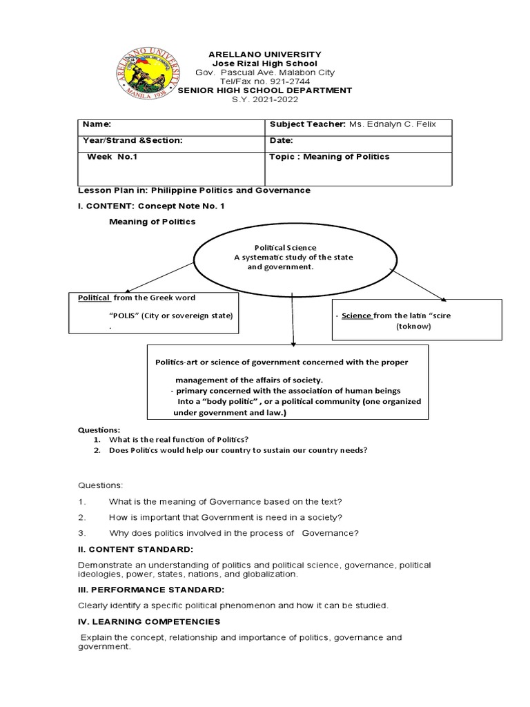 PolGov DLP 01&02cx | PDF | Governance | Government