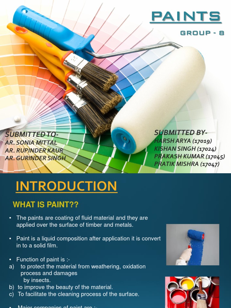 Paints: Group - 8 | PDF | Varnish | Paint