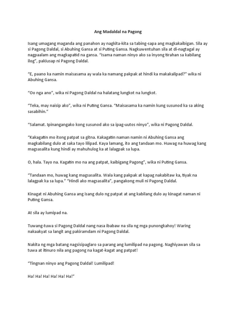 Ang Madaldal Na Pagong | PDF