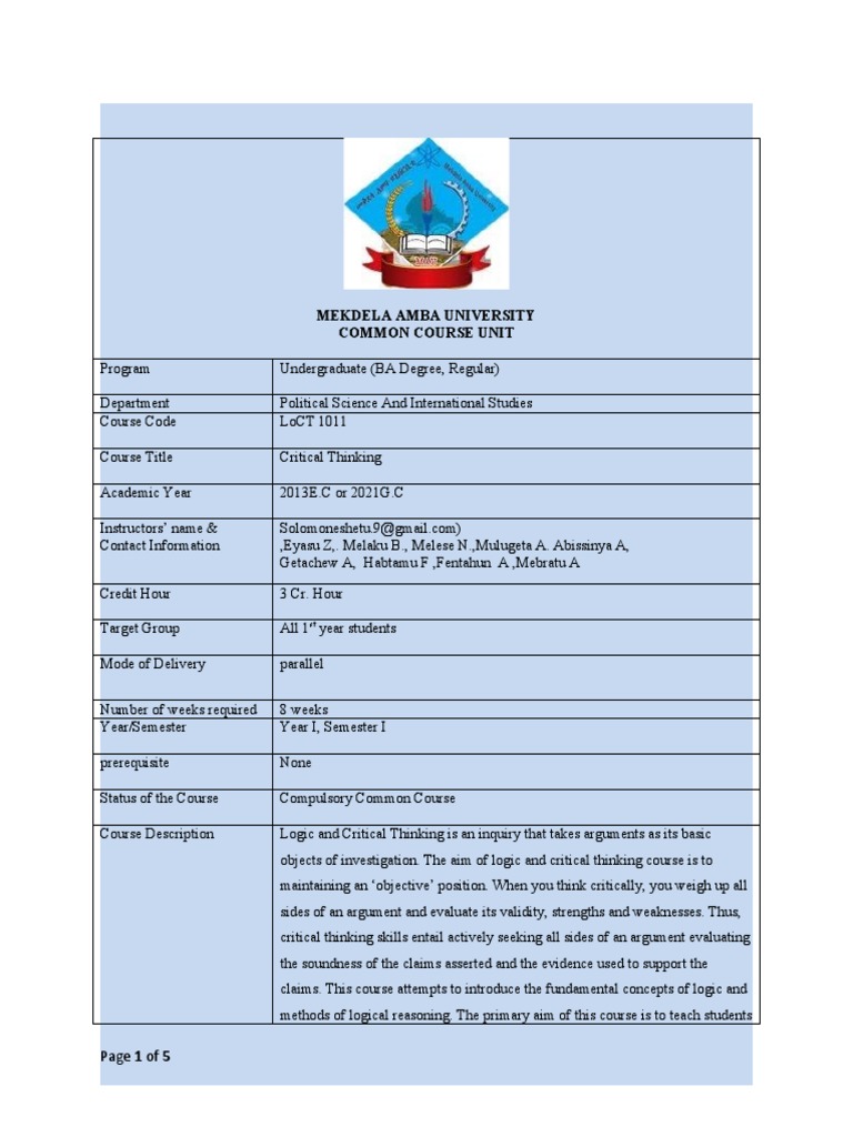 Logic Course Guide Book | PDF | Fallacy | Critical Thinking