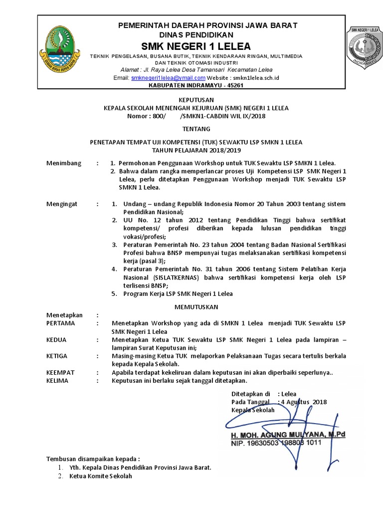 SK Penetapan Tuk | PDF